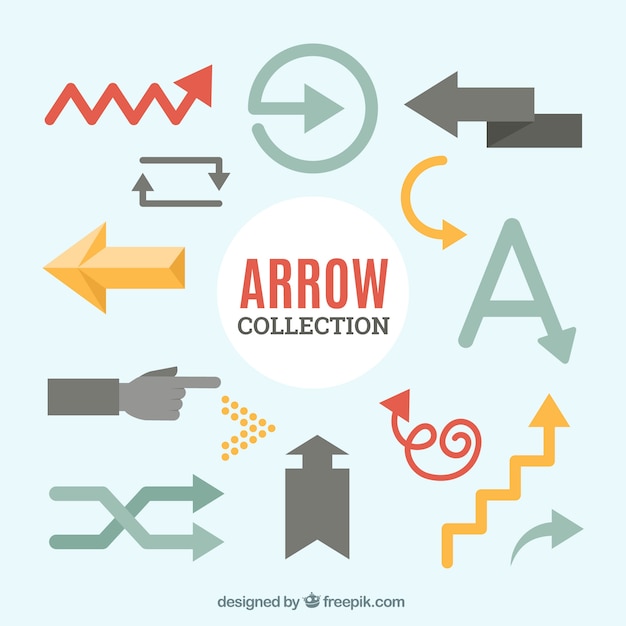 Free Vector | Collection of arrows in flat design Free Vector | Collection of arrows in flat design