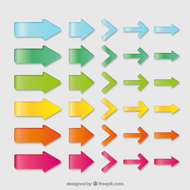 Free Vector | Collection of colored arrows Free Vector | Collection of colored arrows