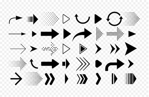 Collection of different shape arrows. set of arrows icons isolated on ... Collection of different shape arrows. set of arrows icons isolated on ...