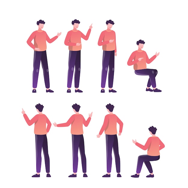 Premium Vector | Collection of modern man character Premium Vector | Collection of modern man character