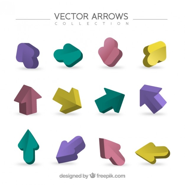 Free Vector | Colored arrows in three dimension Free Vector | Colored arrows in three dimension