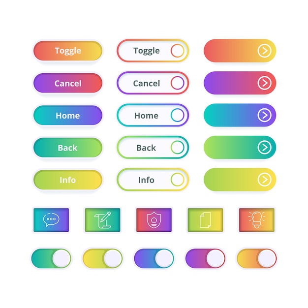 Premium Vector | Colored gradient buttons. game or website ui templates ...