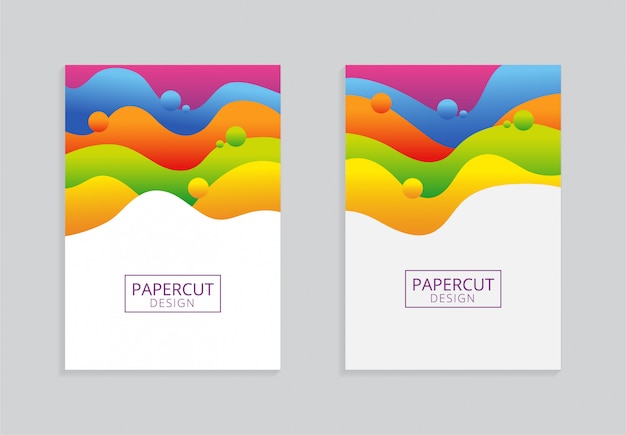 Premium Vector | Colorful a4 paper background design with papercut style Premium Vector | Colorful a4 paper background design with papercut style