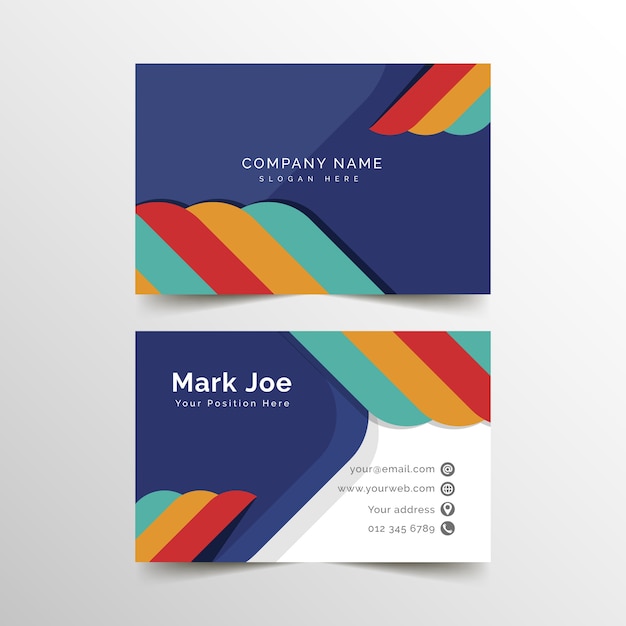 Free Vector | Colorful abstract business card template Free Vector | Colorful abstract business card template