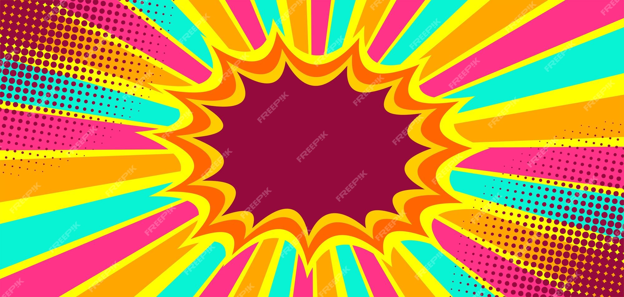 Premium Vector | Colorful burst pop art background Premium Vector | Colorful burst pop art background