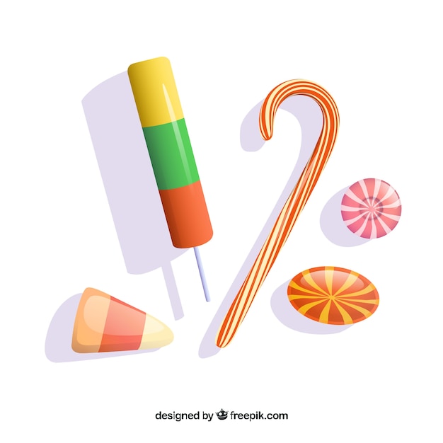 Free Vector | Colorful candies collection in realistic style Free Vector | Colorful candies collection in realistic style