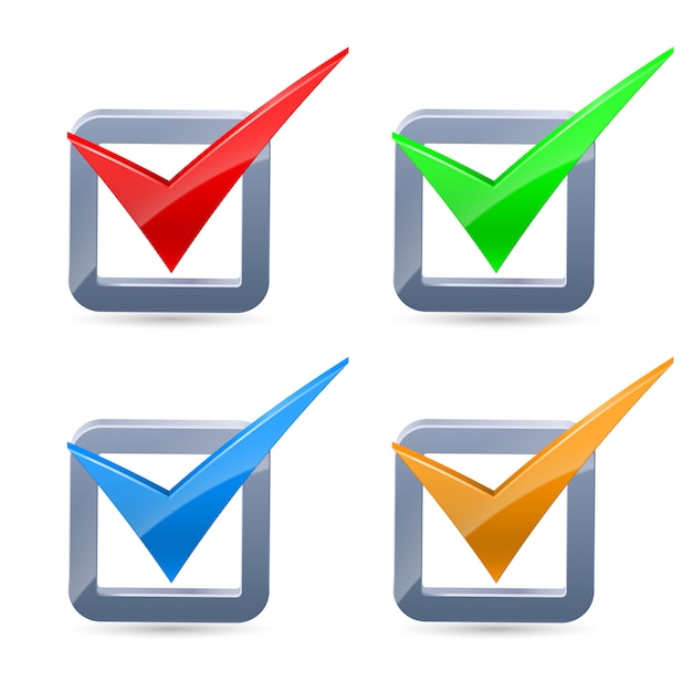 Premium Vector | Colorful check marks Premium Vector | Colorful check marks
