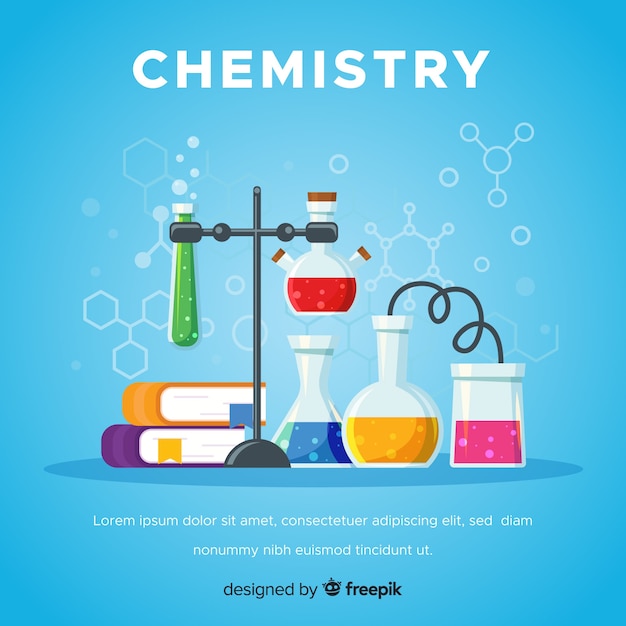 Premium Vector | Colorful flat chemistry background Premium Vector | Colorful flat chemistry background