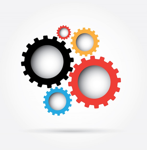 Premium Vector | Colorful gears Premium Vector | Colorful gears