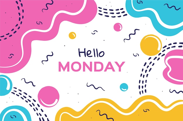 Premium Vector Colorful Hello Monday Lettering