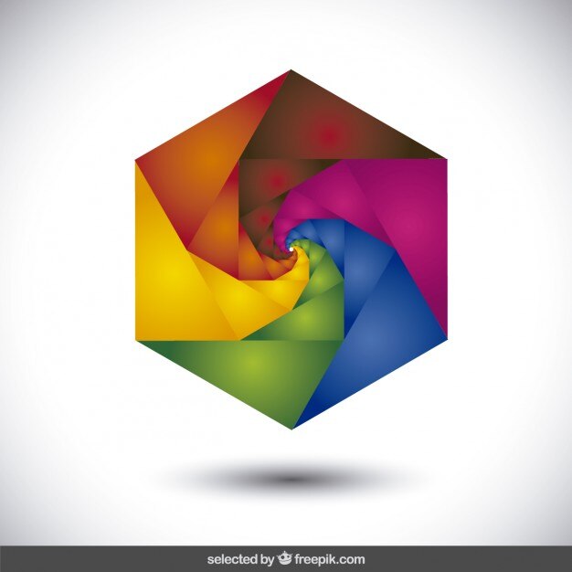 Free Vector | Colorful hexagonal logo Free Vector | Colorful hexagonal logo