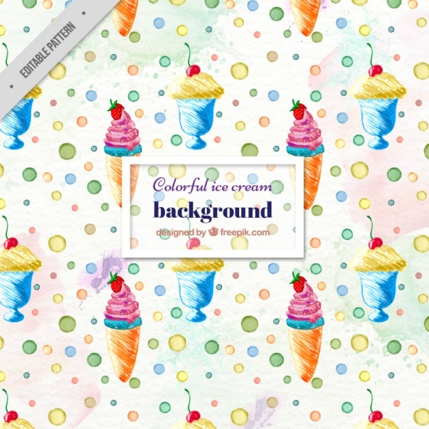 Colorful Ice Cream Background Free Vector