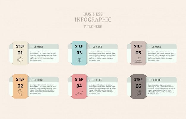 Colorful infographic six box text. | Premium Vector Colorful infographic six box text. | Premium Vector