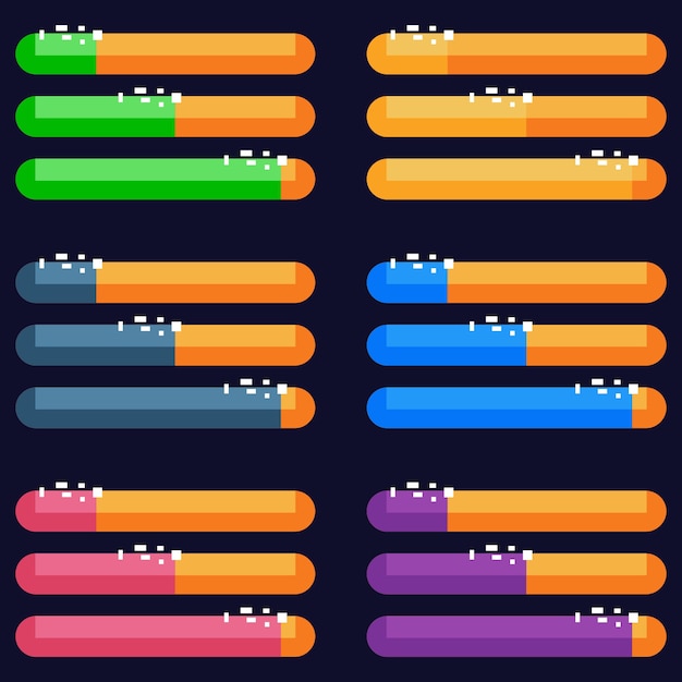 Premium Vector | Colorful loading, experience, progress Premium Vector | Colorful loading, experience, progress