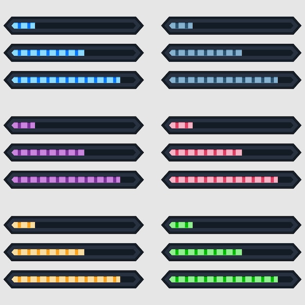 Premium Vector | Colorful loading, experience, progress Premium Vector | Colorful loading, experience, progress