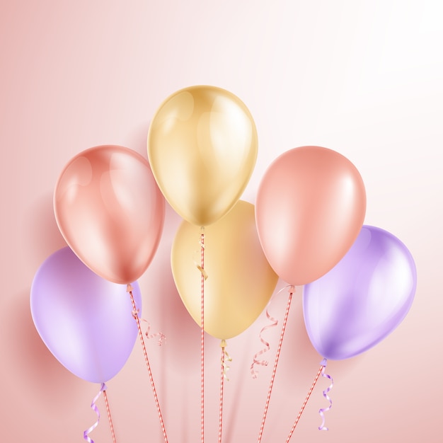 Premium Vector | Colorful realistic helium balloons. Premium Vector | Colorful realistic helium balloons.