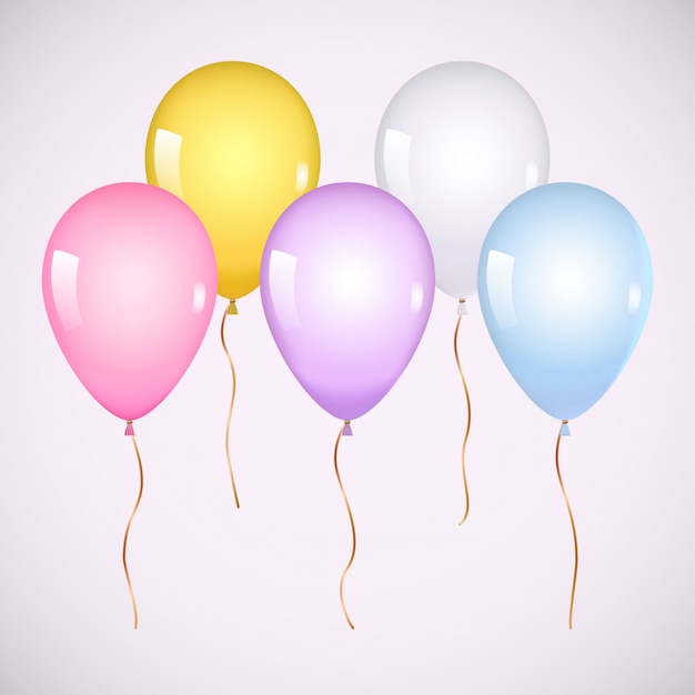 Premium Vector | Colorful realistic helium balloons Premium Vector | Colorful realistic helium balloons