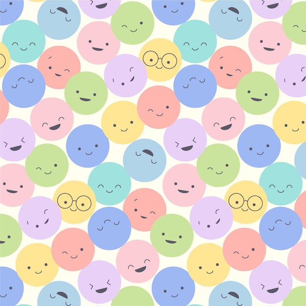 Premium Vector Colorful Smile Emoticons Pattern