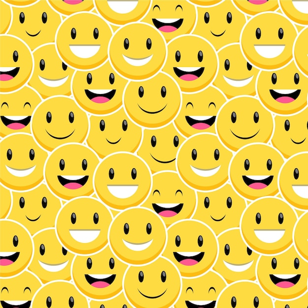 Premium Vector Colorful Smile Emoticons Pattern