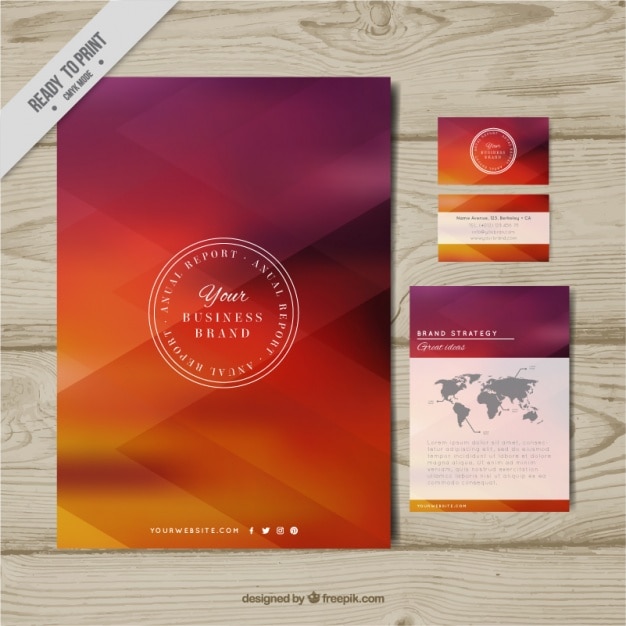 Free Vector | Colorful stationery in abstract style Free Vector | Colorful stationery in abstract style