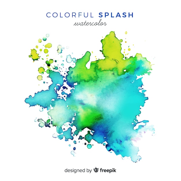 Free Vector | Colorful watercolor splash Free Vector | Colorful watercolor splash