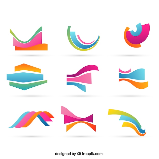 Premium Vector | Colorful wavy shapes Premium Vector | Colorful wavy shapes