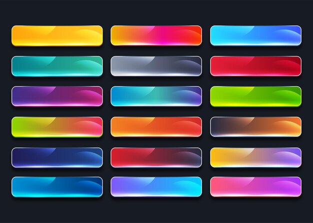 Premium Vector | Colorful web buttons collection set Premium Vector | Colorful web buttons collection set