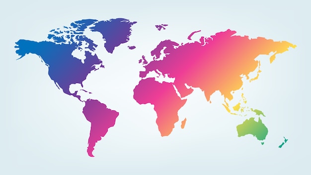 Premium Vector | Colorful world map Premium Vector | Colorful world map
