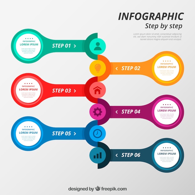 Free Vector | Colourful infographic steps Free Vector | Colourful infographic steps