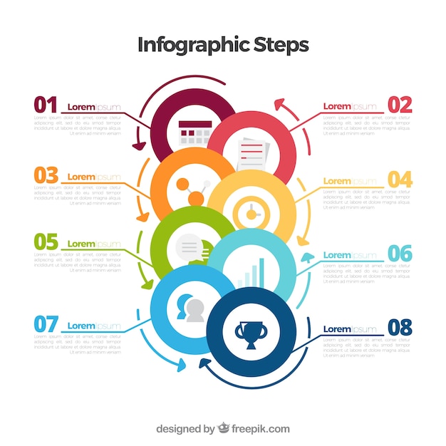 Free Vector | Colourful infographic steps Free Vector | Colourful infographic steps