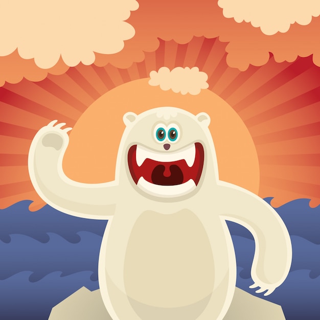 Premium Vector Comic Polar Bear