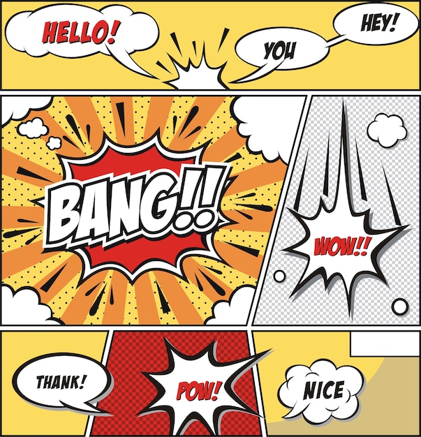 Premium Vector | Comic speech bubbles -comic strip Premium Vector | Comic speech bubbles -comic strip