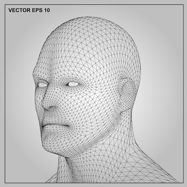 Premium Vector | Concept or conceptual 3d wireframe human male Premium Vector | Concept or conceptual 3d wireframe human male
