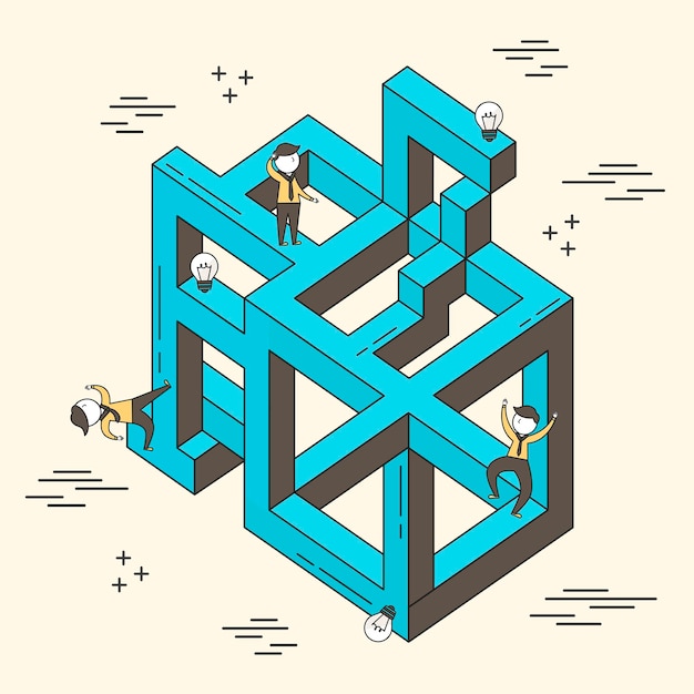 Premium Vector | Concept of confused: businessman stuck in a maze in ... Premium Vector | Concept of confused: businessman stuck in a maze in ...