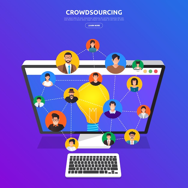Premium Vector | Concept crowdsourcing. illustrate. Premium Vector | Concept crowdsourcing. illustrate.