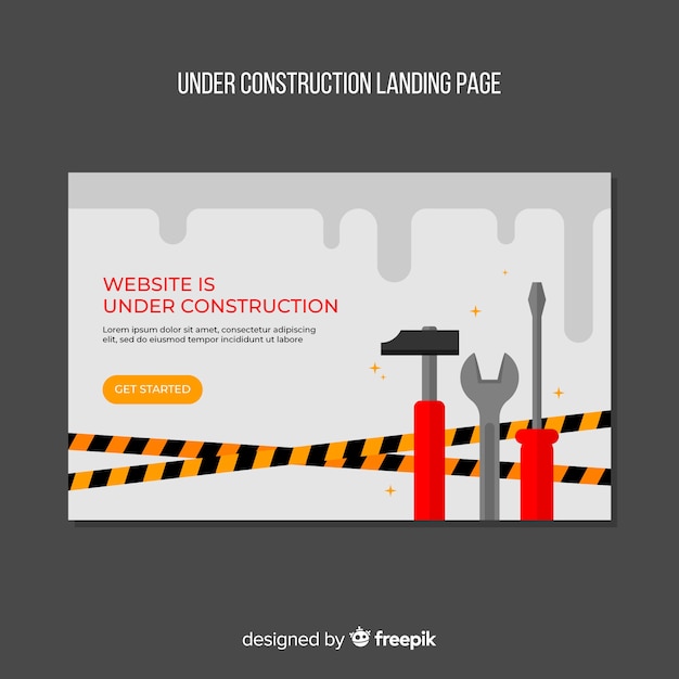 Free Vector | Under construction landing page Free Vector | Under construction landing page