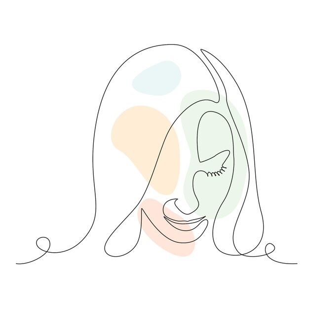 Premium Vector Continuous Line Drawing Of Woman Face Elegant