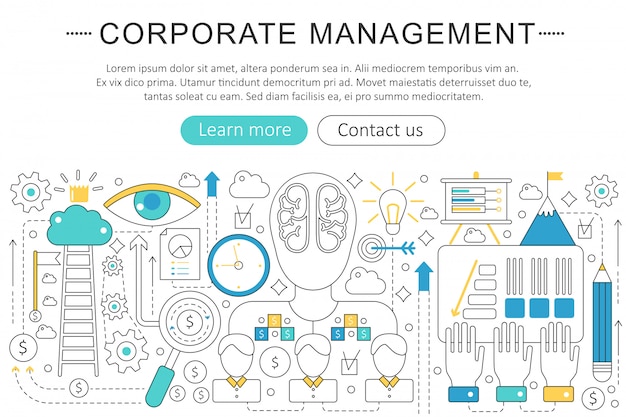 Premium Vector | Corporate business managment concept Premium Vector | Corporate business managment concept
