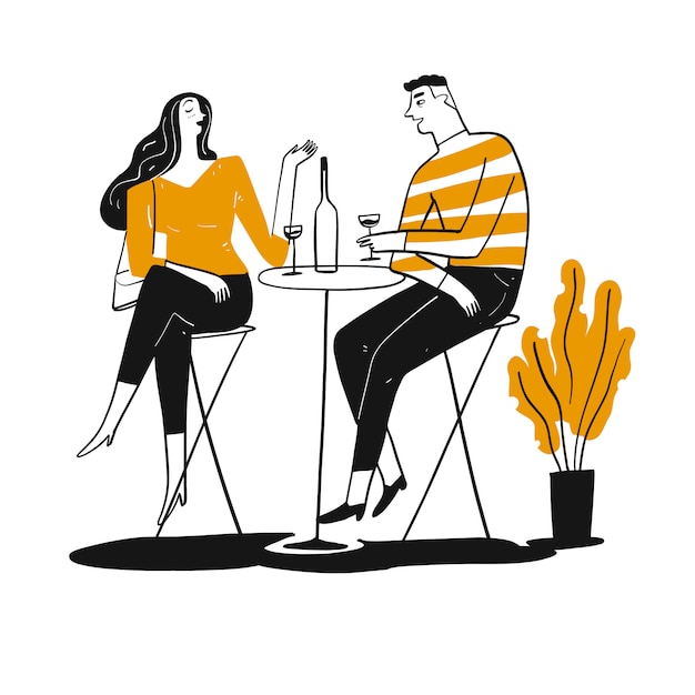 Premium Vector Couple Drinking