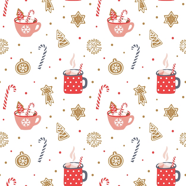 Premium Vector | Cozy christmas seamless pattern. Premium Vector | Cozy christmas seamless pattern.