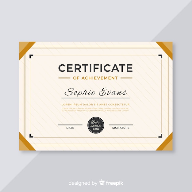 Free Vector | Creative certificate template design Free Vector | Creative certificate template design