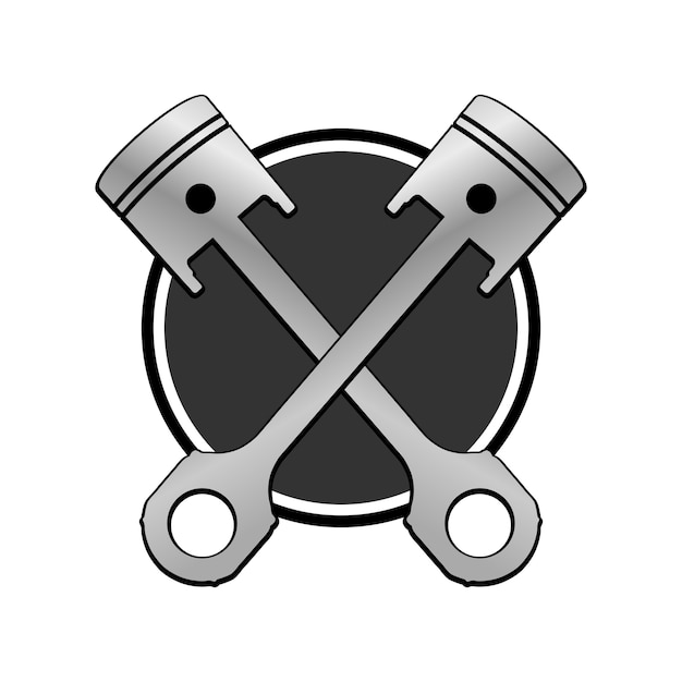 Premium Vector | Crossed pistons emblem Premium Vector | Crossed pistons emblem