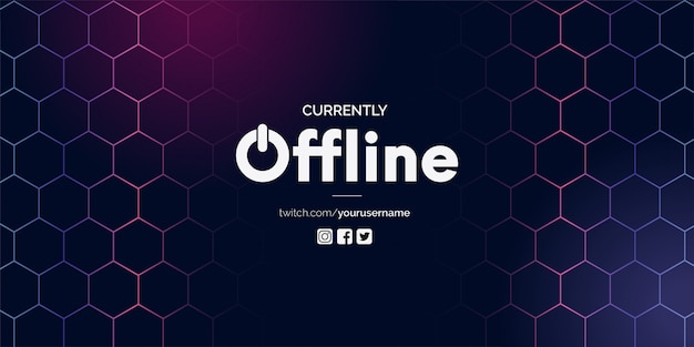 Free Vector | Currently offline twitch with hexagonal shapes Free Vector | Currently offline twitch with hexagonal shapes