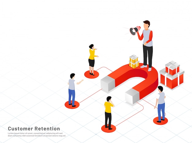 Premium Vector | Customer retention background. Premium Vector | Customer retention background.