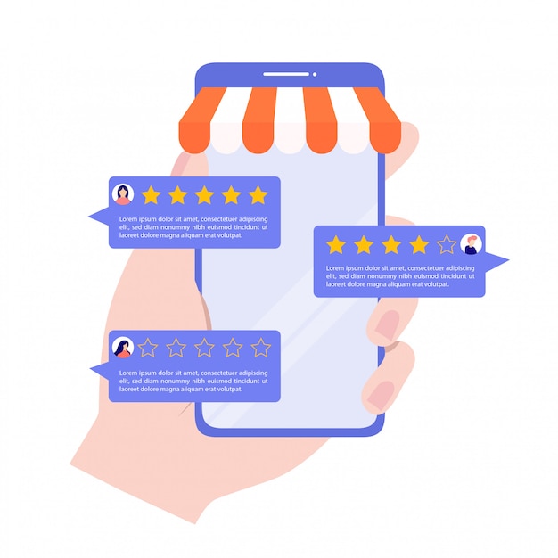 Premium Vector | Customer review rating concept. Premium Vector | Customer review rating concept.
