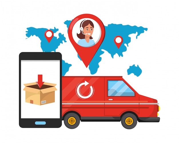 Premium Vector | Customer support logistics service cartoon Premium Vector | Customer support logistics service cartoon