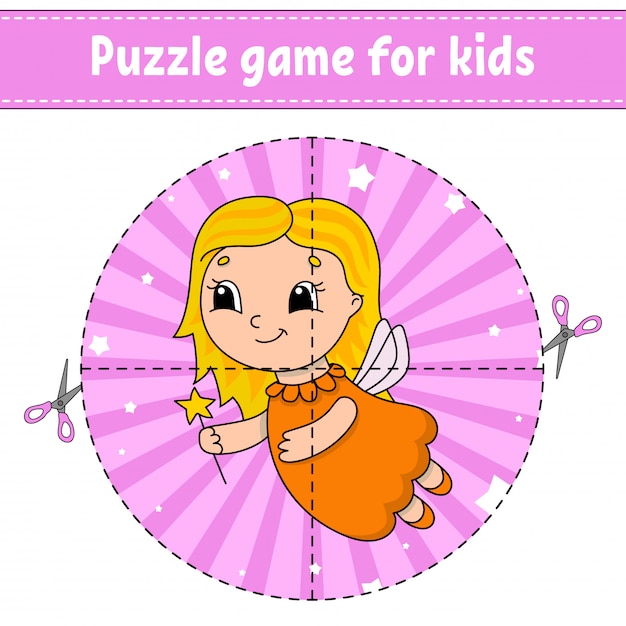 Premium Vector | Cut and play. round puzzle. tooth fairy. logic puzzle ... Premium Vector | Cut and play. round puzzle. tooth fairy. logic puzzle ...