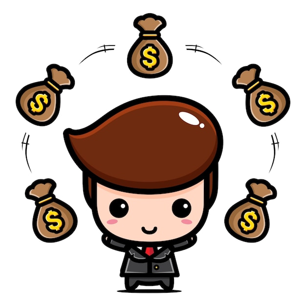 Premium Vector Cute Businessman Character Design