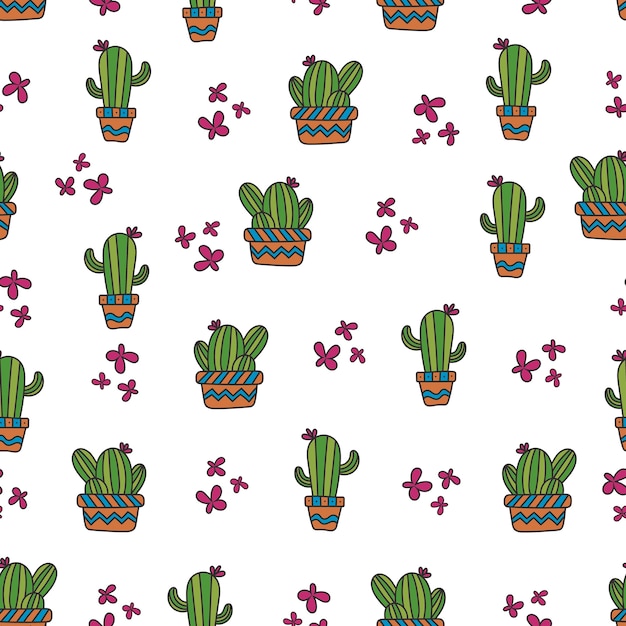 Premium Vector | Cute cactus seamless pattern background Premium Vector | Cute cactus seamless pattern background