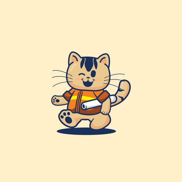 Premium Vector Cute Cat At Work Cartoon Vector